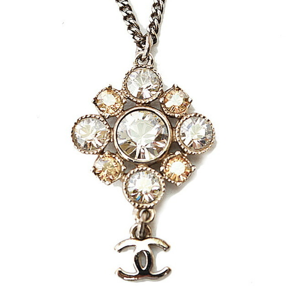 CHANEL | Jewelry | Chanel Necklace Pendant Here Mark Cc Rhinestone ...